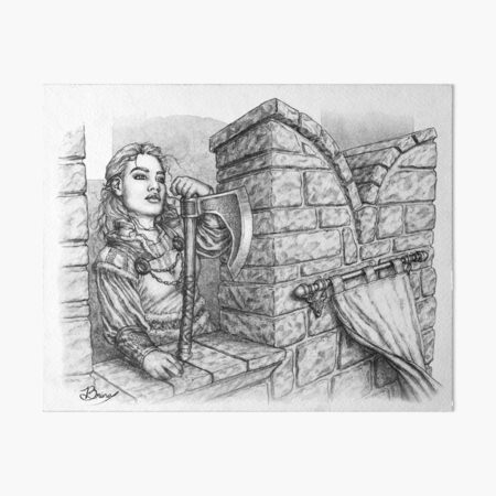 "Dwarf Lass on Battlements" Art Board Print for Sale by Brina ...