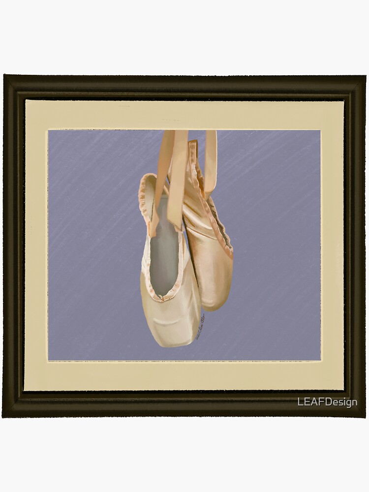 "Pair of Hanging Ballet Shoes in a Modern Brown Frame with Matte (Large ...