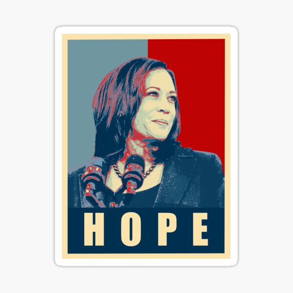 "kamala harris hope poster" Sticker for Sale by MrHappyman00 | Redbubble