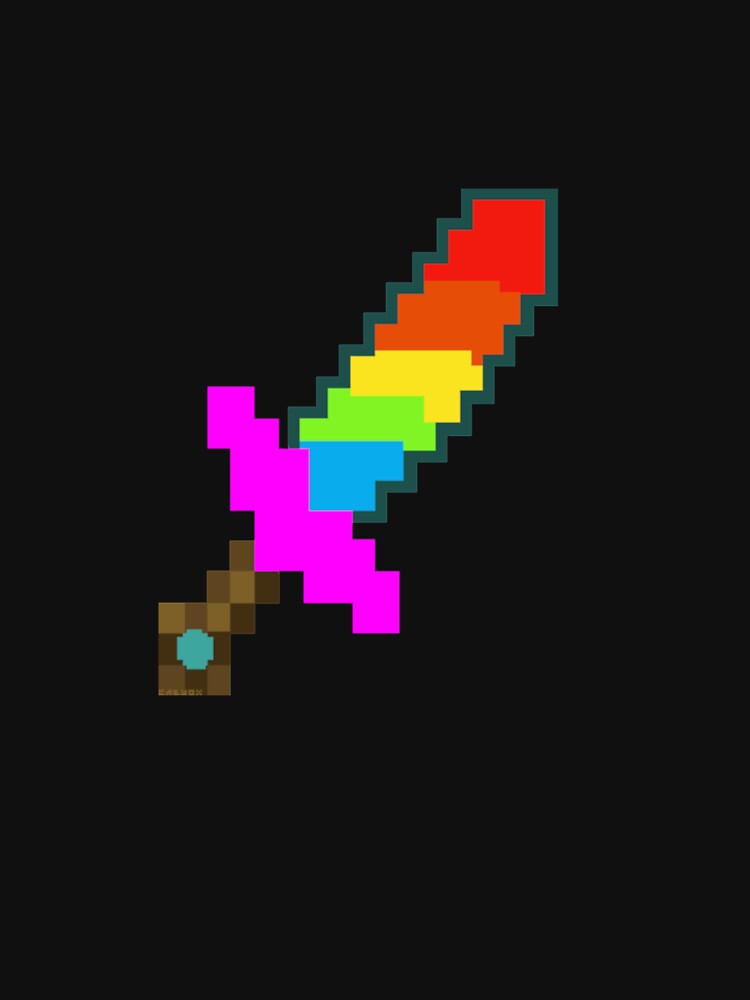 "Rainbow Sword" T-shirt for Sale by CalyoxStore | Redbubble | minecraft ...