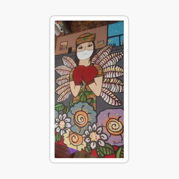 "Covid warrior MZ military style" Sticker by Paulaloxton | Redbubble