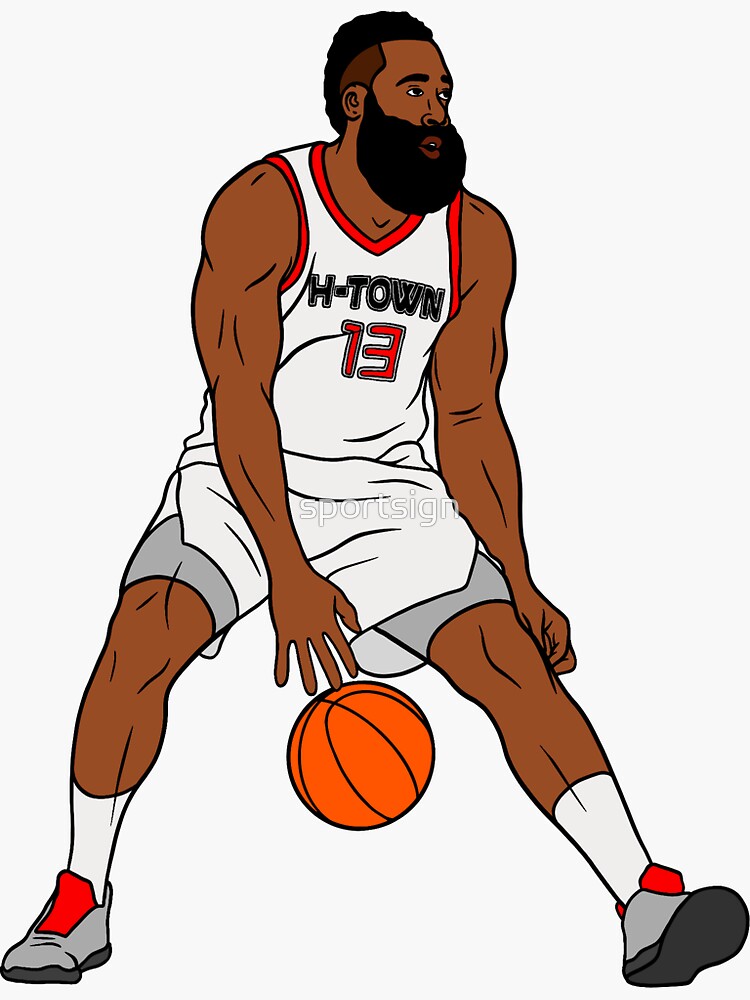 "James Harden - Houston Basketball" Sticker by sportsign | Redbubble