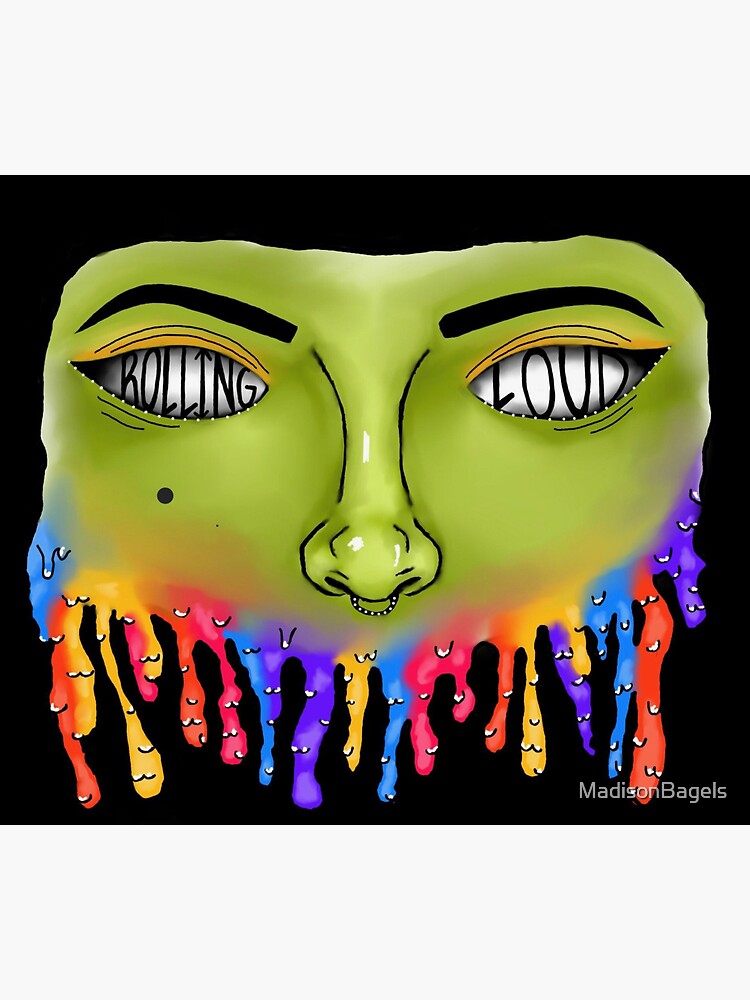 "Rolling Loud, Green Alien, Dripping Rainbow" Sticker for Sale by ...