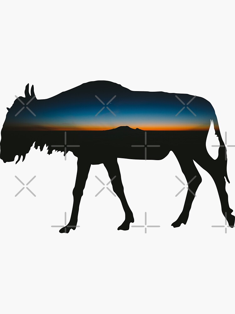 "African Wildebeest Gnu" Sticker by ELMINOS | Redbubble