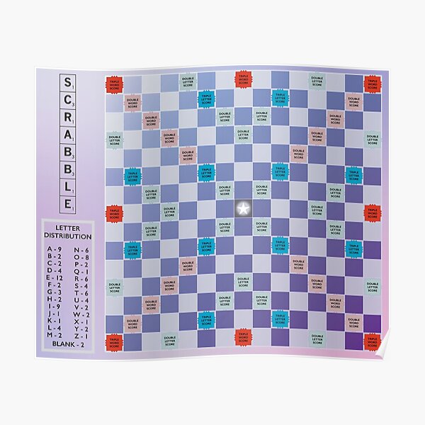 "Ombre Scrabble Board" Poster for Sale by creampuffles | Redbubble