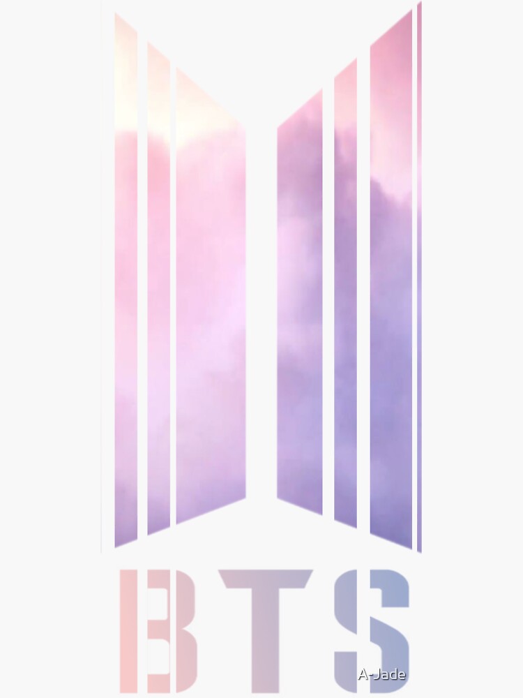 "BTS Striped Logo" Sticker by A-Jade | Redbubble