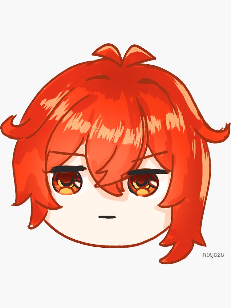 "genshin impact - diluc chibi" Sticker for Sale by noyozu | Redbubble