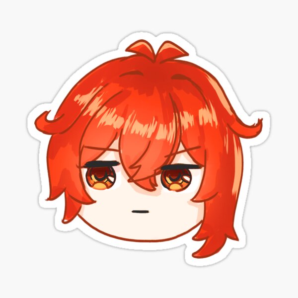 "genshin impact - diluc chibi" Sticker for Sale by noyozu | Redbubble