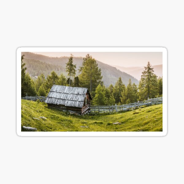 "Mountain Cabin" Sticker by LorinMar | Redbubble