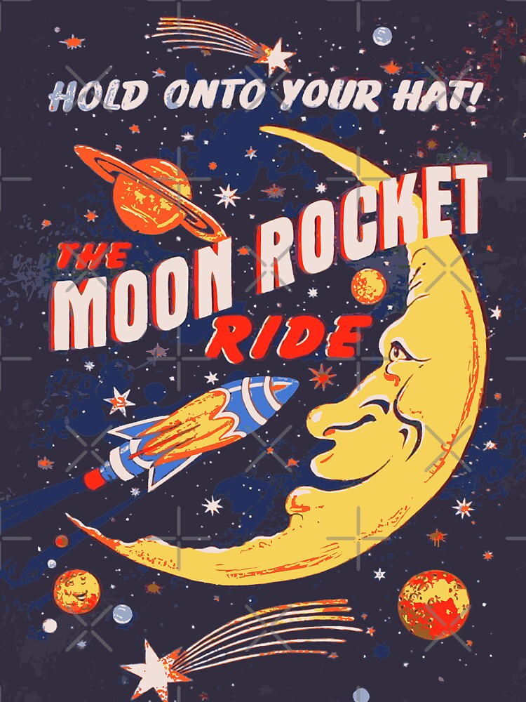 "Rocket Moon Ride (vintage)" T-shirt for Sale by themonsterstore ...