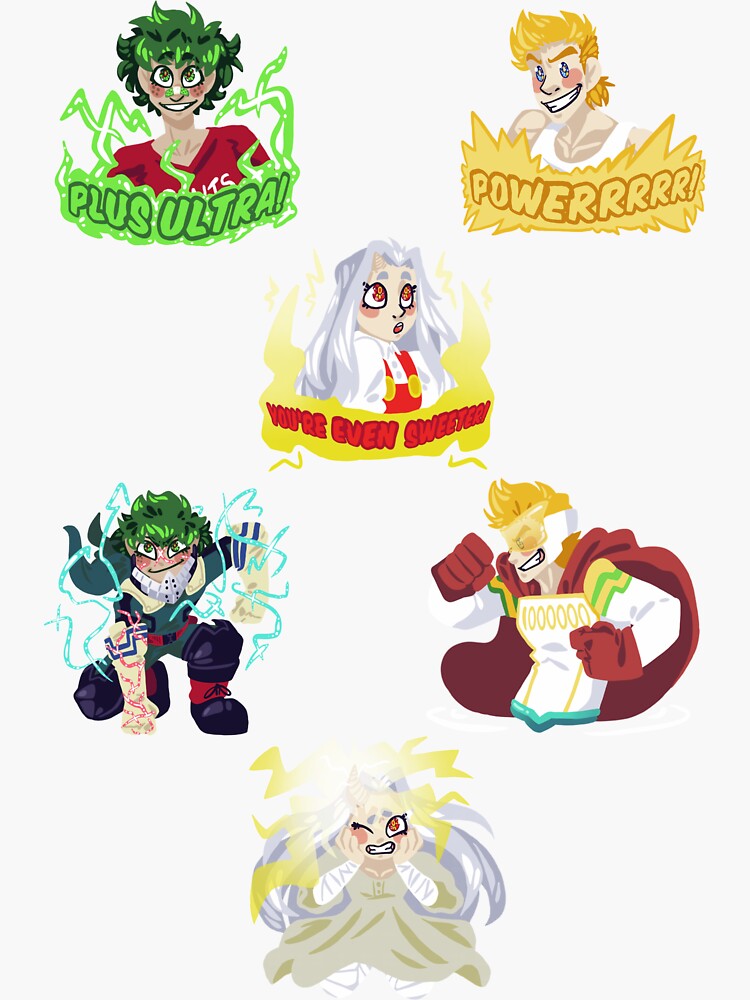 "MHA Eri and Friends - Sticker Sheet" Sticker for Sale by knotcholibre2 ...