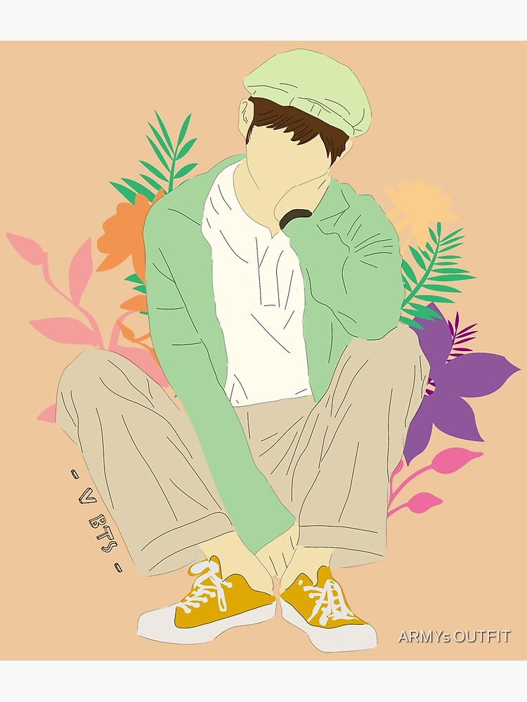 "V BTS Faceless Taehyung" Art Print by armysoutfit | Redbubble