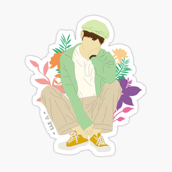 "V BTS Faceless Taehyung" Sticker by armysoutfit | Redbubble