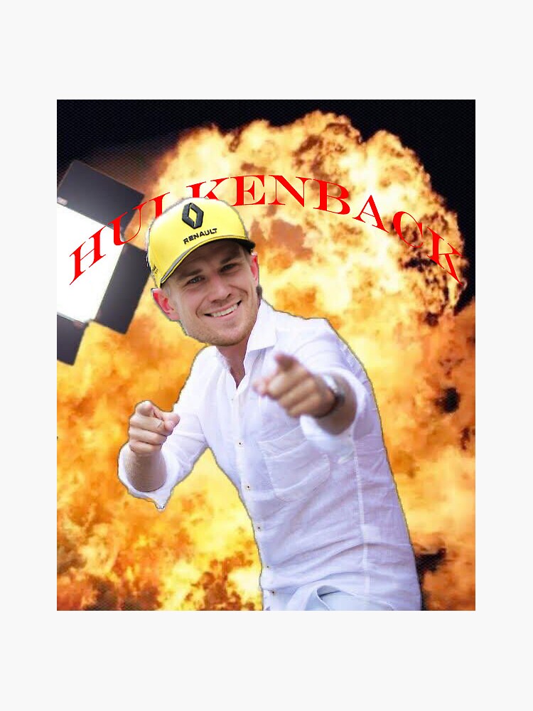 "HULKENBACK Nico Hulkenberg Nico Rosberg Explosion Meme" Sticker for ...