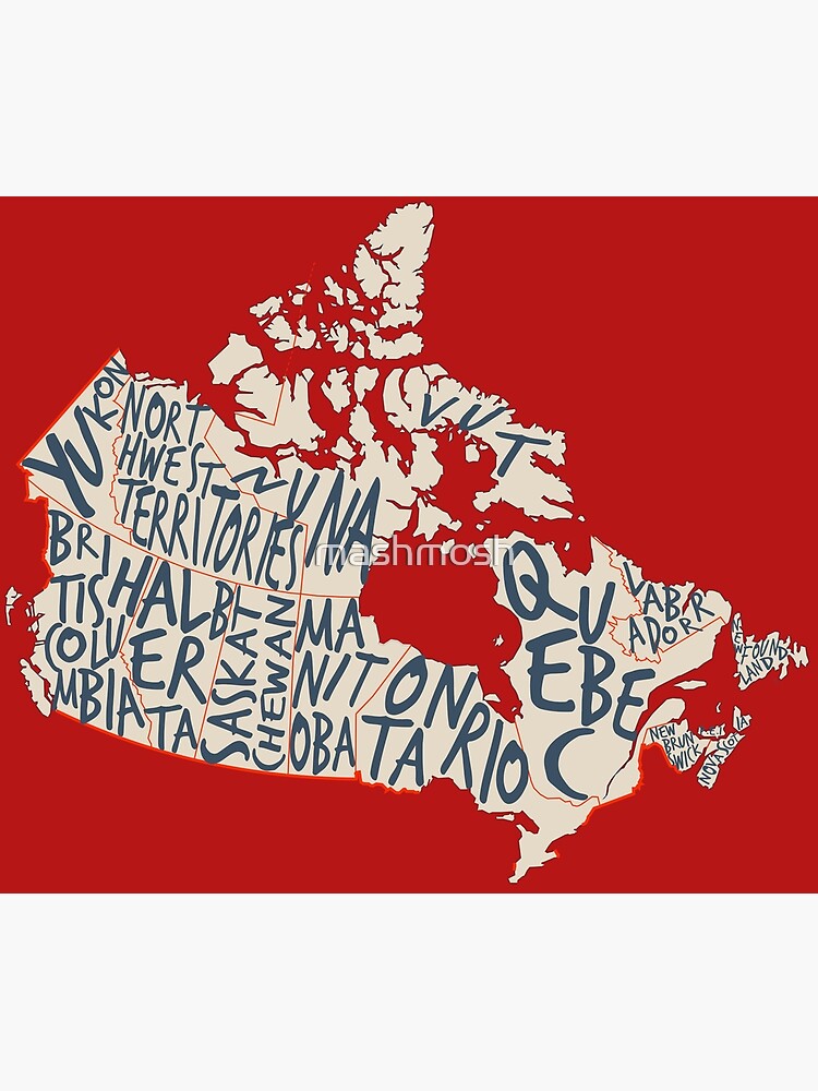 "Canada map country, map of Canada. Lettering, typographic design ...
