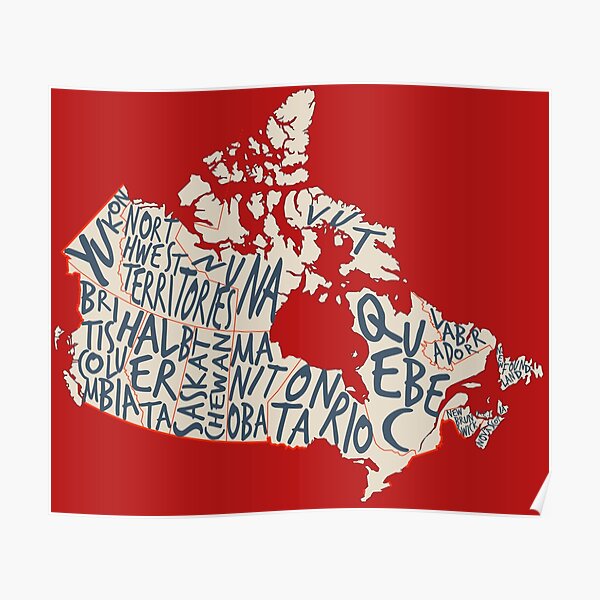 "Canada map country, map of Canada. Lettering, typographic design ...