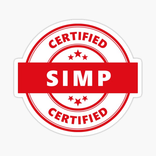 "Certified Simp Stamp" Sticker by hrcreates | Redbubble