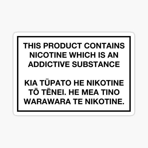 "THIS PRODUCT CONTAINS NICOTINE" Sticker by ckulsen | Redbubble