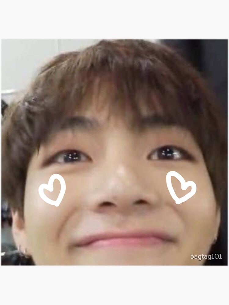 "heart cheeks taehyung" Sticker for Sale by bagtag101 | Redbubble