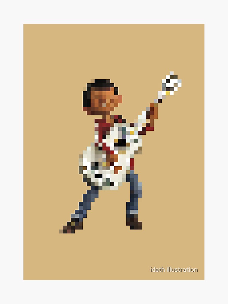 "Miguel and his guitar, Coco, Pixel Art" Sticker for Sale by Idethbcn ...