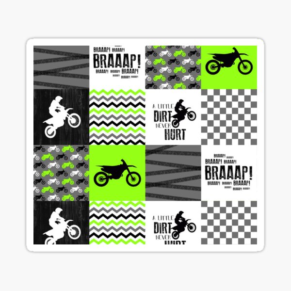 "MOTOCROSS BRAAAP GREEN" Sticker by NaomiWaters | Redbubble