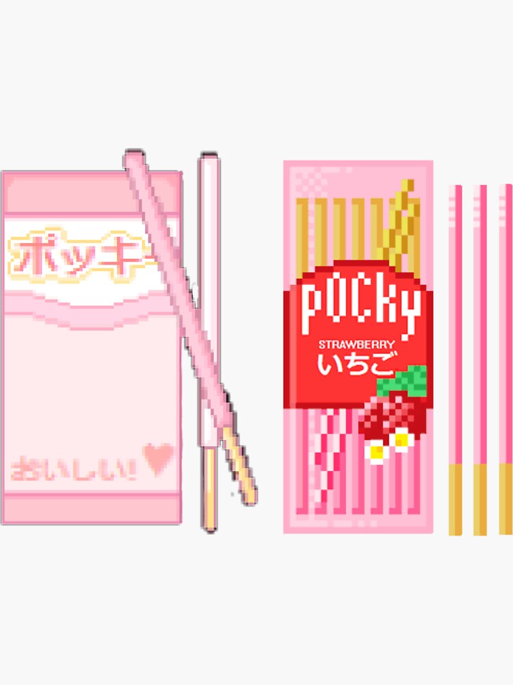 "Pocky kawaii sticker" Sticker by Aesthetics1kyye | Redbubble