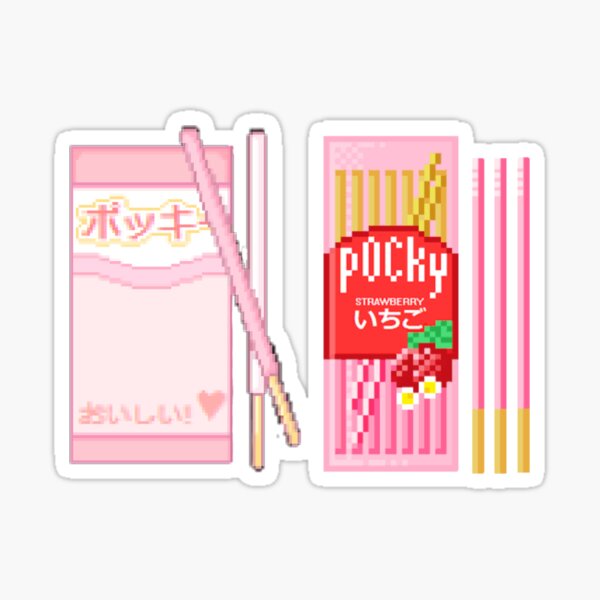 "Pocky kawaii sticker" Sticker by Aesthetics1kyye | Redbubble