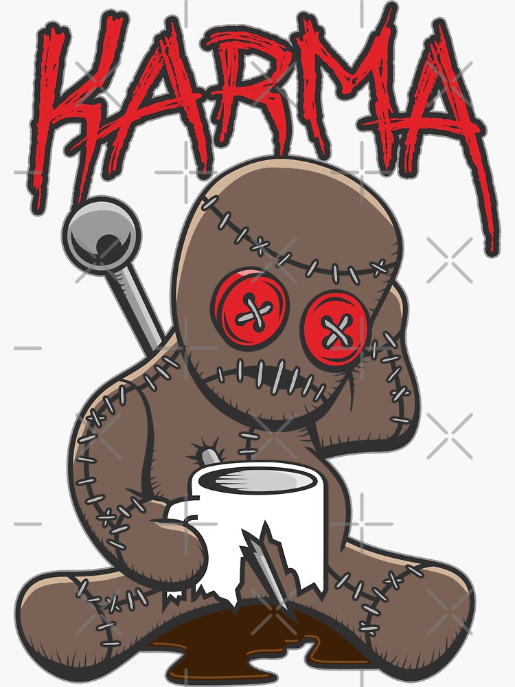 "Cute Sad Karma Coffee Cup Voodoo Doll" Sticker for Sale by GrandeDuc ...