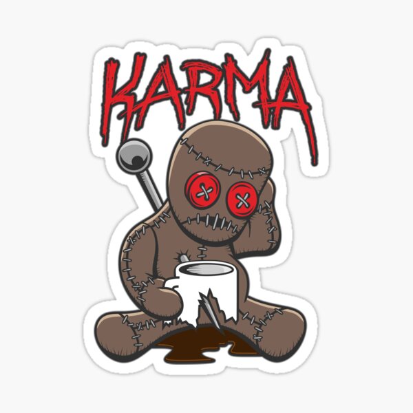 "Cute Sad Karma Coffee Cup Voodoo Doll" Sticker for Sale by GrandeDuc ...