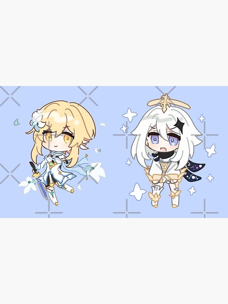 "Genshin Impact Chibi Paimon and Lumine" Art Print by NathanDoodles ...