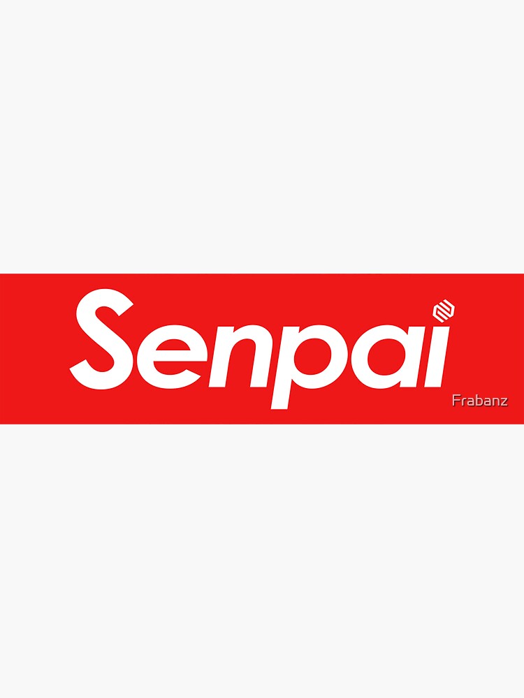 "Senpai boxed Logo Outfit - Japan Aesthetic Vaporwave Anime" Sticker by ...