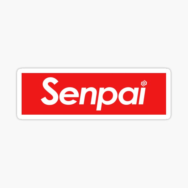 "Senpai boxed Logo Outfit - Japan Aesthetic Vaporwave Anime" Sticker by ...