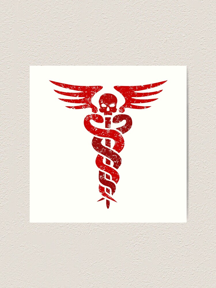 "Gothic Horror Caduceus Medical Symbol" Art Print by Light-Tricks ...