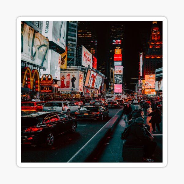 "New York city Times square" Sticker for Sale by bubble-bulb | Redbubble