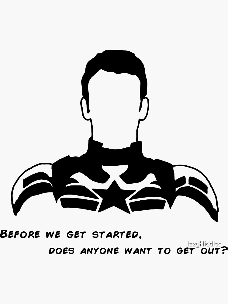 "Before we get started..." Sticker for Sale by IzzyHiddles | Redbubble