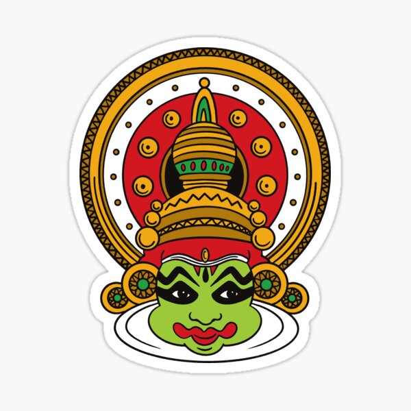 "KATHAKALI MASK" Sticker for Sale by Braslavsky | Redbubble