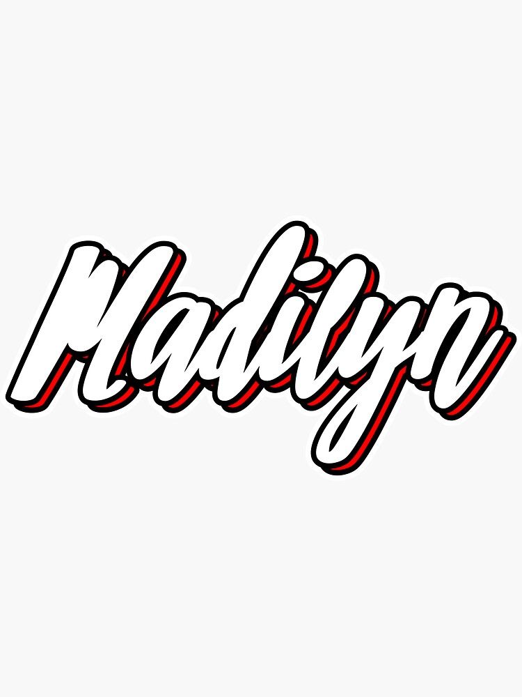 "Madilyn first name - hand lettered design" Sticker for Sale by sulies ...