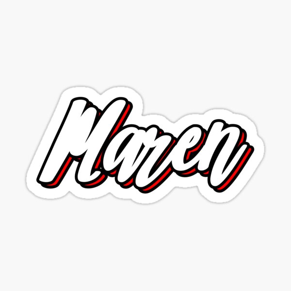 "Maren first name - hand lettering design" Sticker by sulies | Redbubble