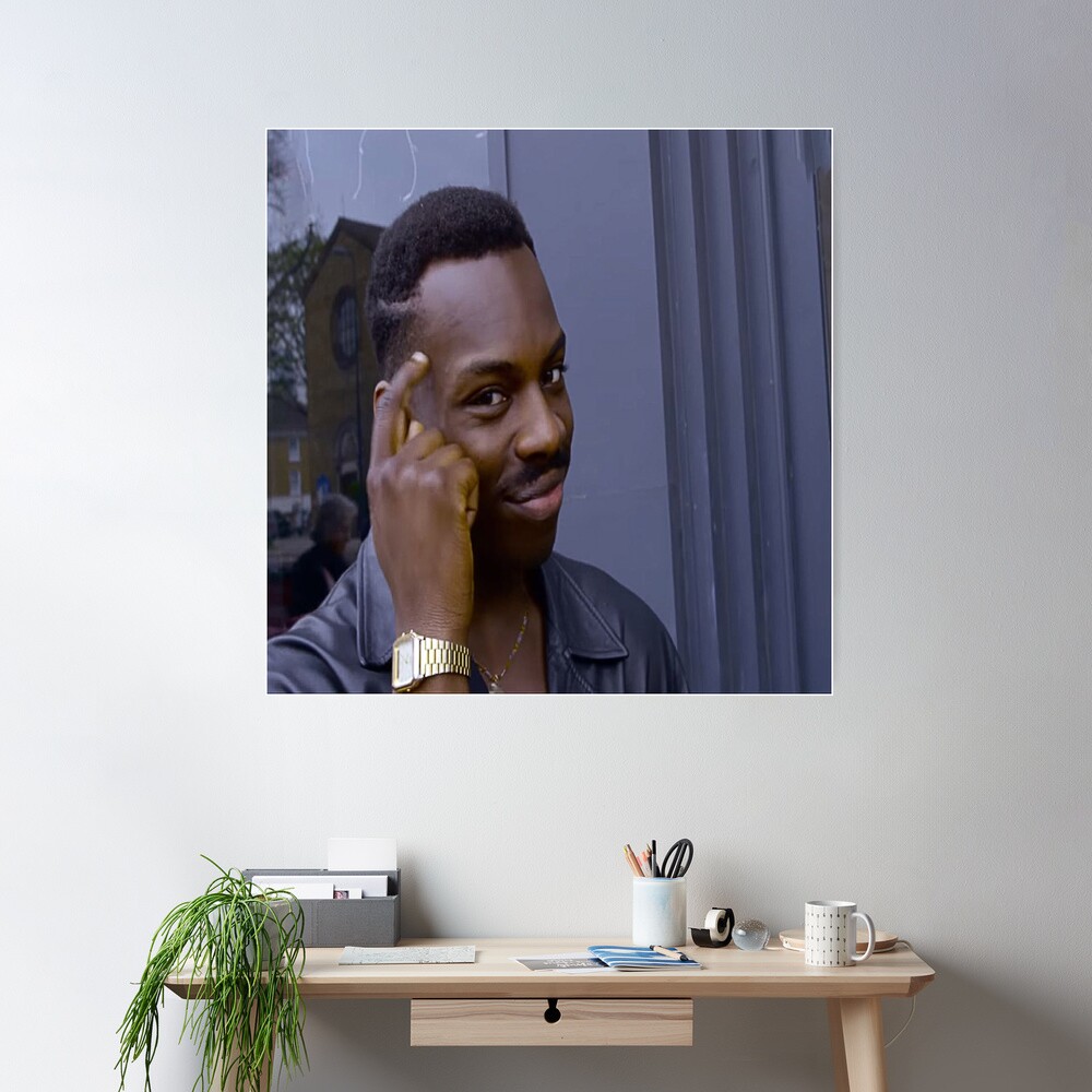 Smilende Svart Mann Meme Delusional Stockvektorer, Royaltyfrie