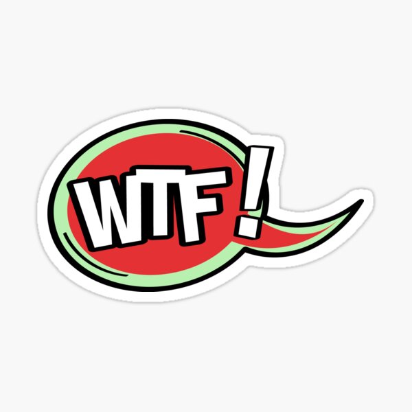 "WTF! Comic Cartoon Bubble Speech Gift" Sticker for Sale by nouvinamed ...