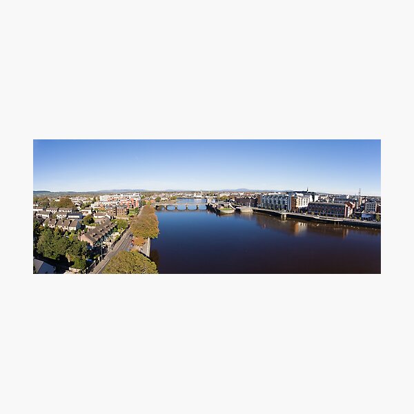 "limerick city aerial cityscape. birds eye view of limerick city ...