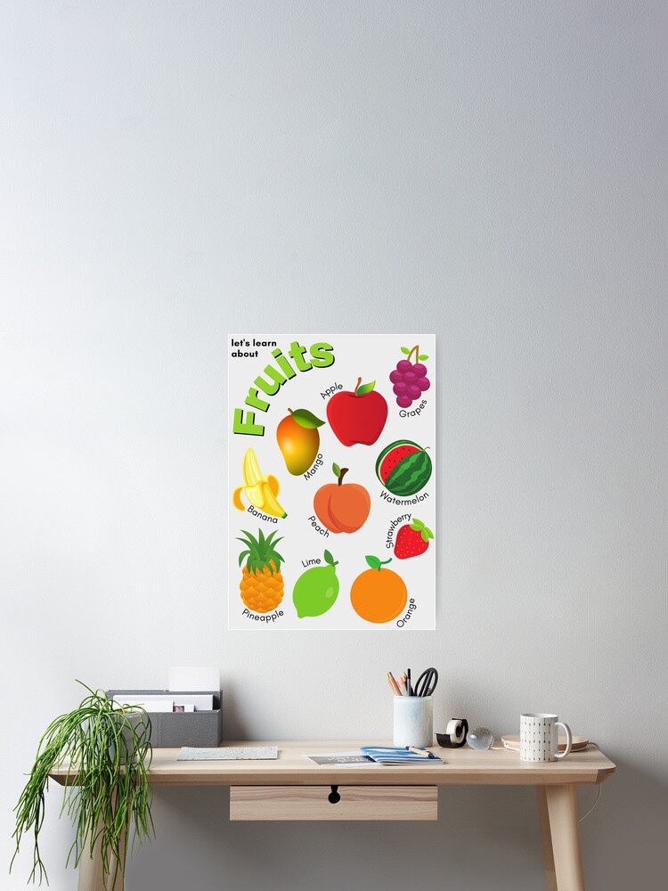 "Colorful learning poster for children - Fruits" Poster for Sale by ...