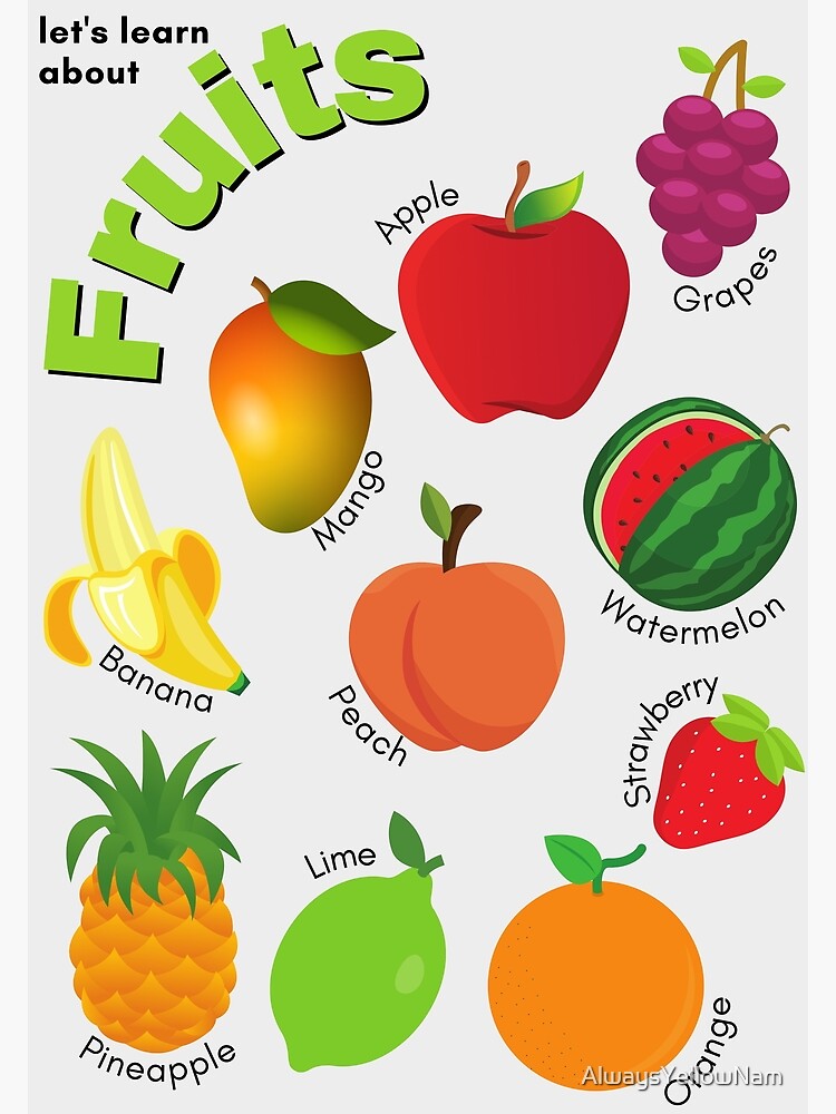 "Colorful learning poster for children - Fruits" Poster for Sale by ...