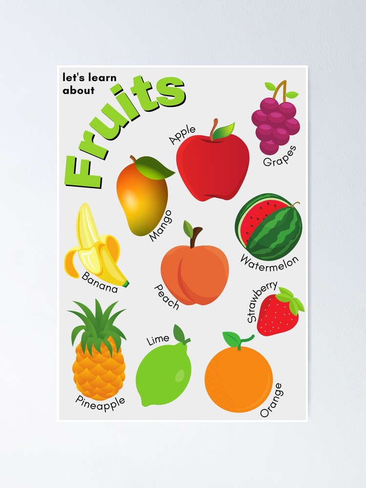 "Colorful learning poster for children - Fruits" Poster for Sale by ...