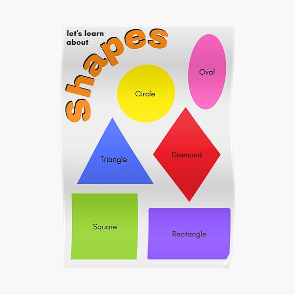 "Colorful learning poster for children - Shapes" Poster by ...