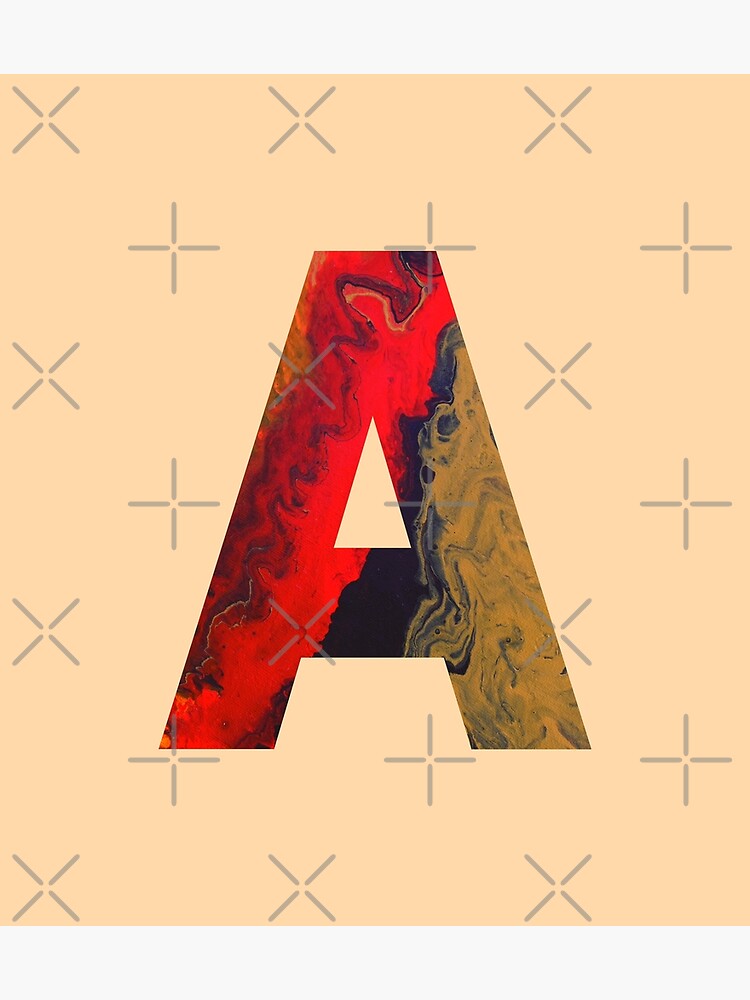 "Letter A (1/2)- Abstract Alphabet Letters Acrylic Pour - Lava version ...