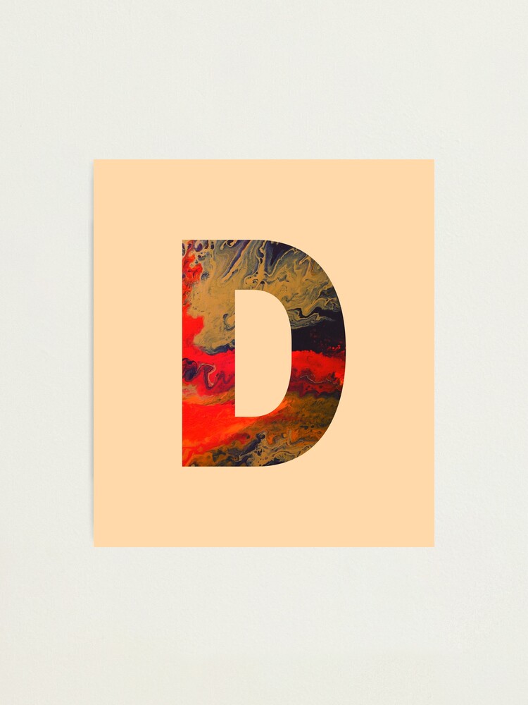 "Letter D (1/2)- Abstract Alphabet Letters Acrylic Pour - Lava version ...