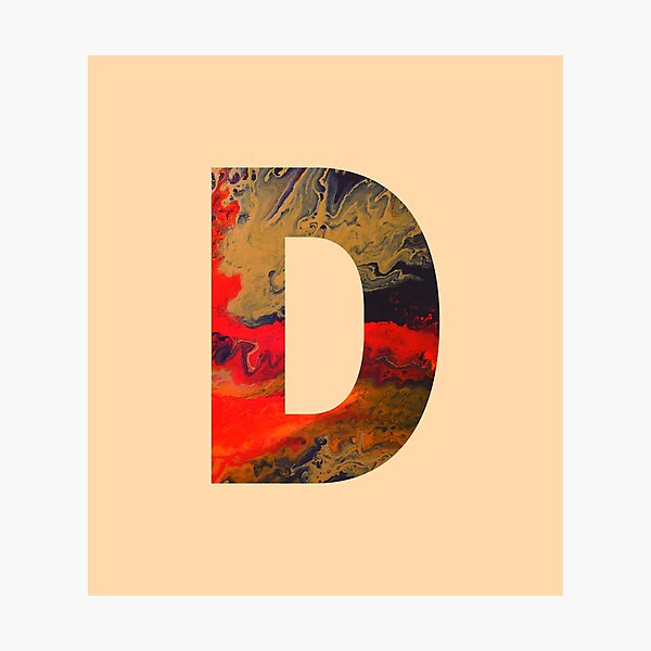 "Letter D (1/2)- Abstract Alphabet Letters Acrylic Pour - Lava version ...