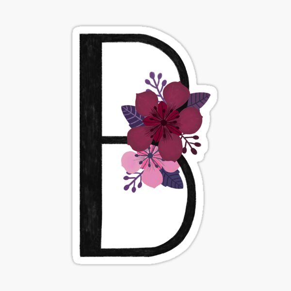 "Custom Monogram Floral Letter B" Sticker for Sale by RuumService ...