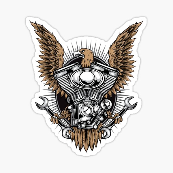 "Motorcycle Eagle " Sticker by LivingKreative | Redbubble